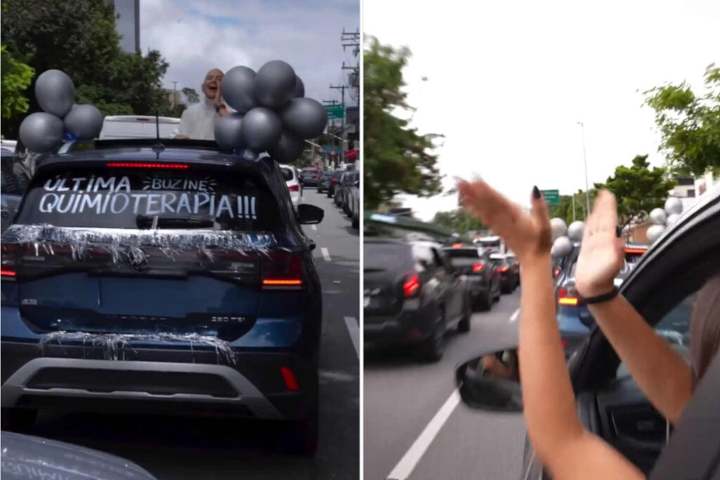 La última quimio: la alegría de esta mujer que celebra en la calle ...